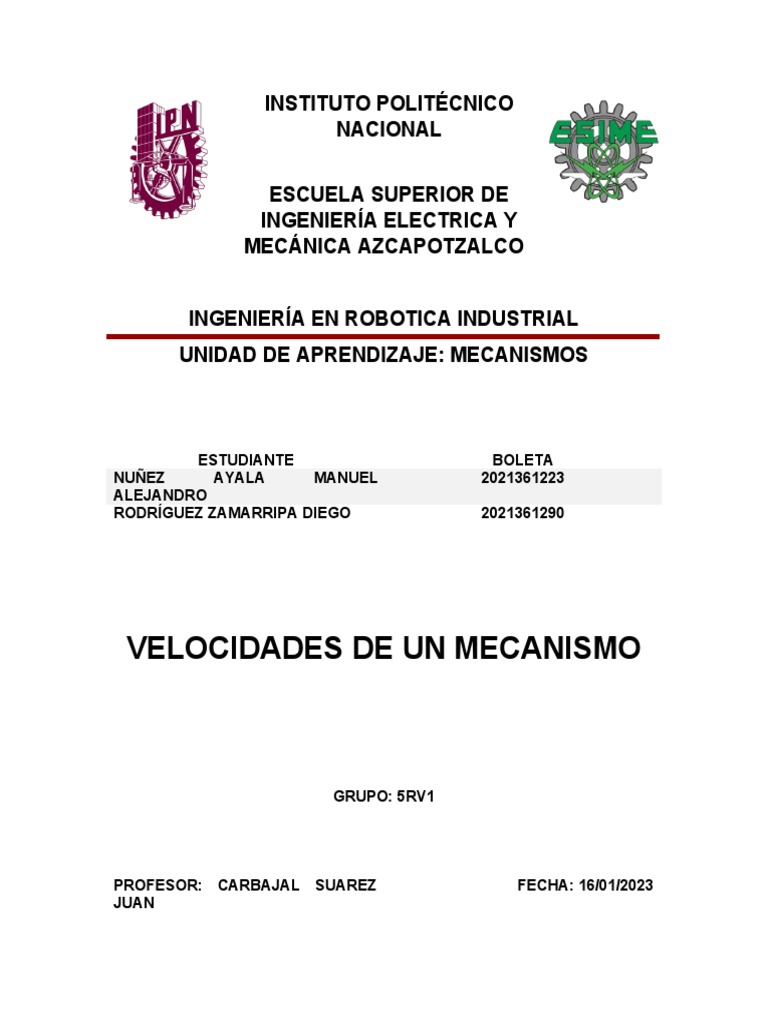 Práctica Mecanismos | PDF