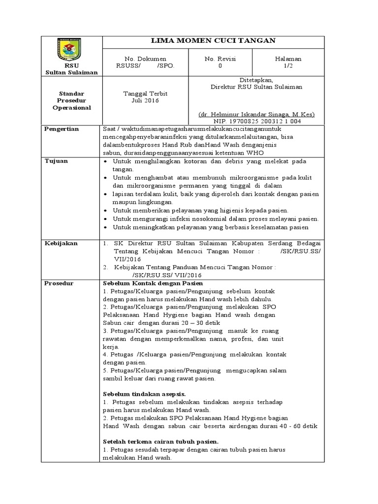 Spo Lima Momen Cuci Tangan | PDF Spo Lima Momen Cuci Tangan | PDF