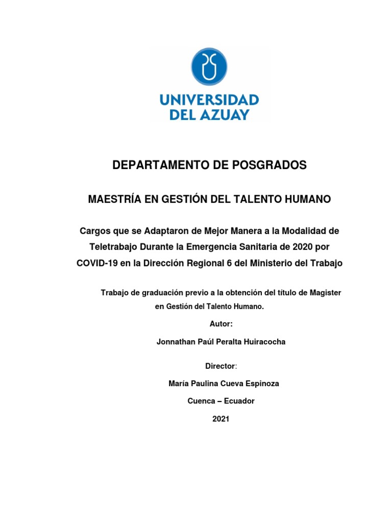 Adaptacion Al Teletrabajo Ecuador | Descargar gratis PDF | America ... Adaptacion Al Teletrabajo Ecuador | Descargar gratis PDF | America ...