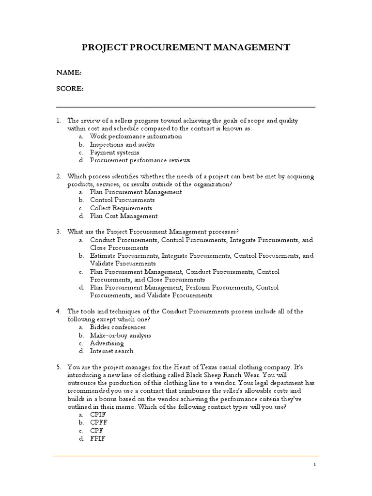 Contoh Soal PMP - 2 | PDF | Procurement | Economies