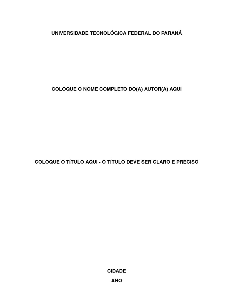 Modelo Tcc Utfpr V2 4a Biblioteca Pdf Citação Economia