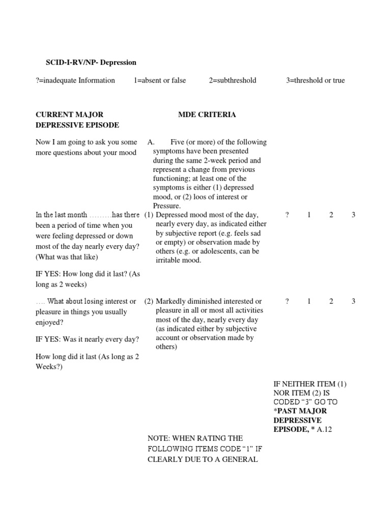 SCID | PDF | Anxiety Disorder | Substance Abuse