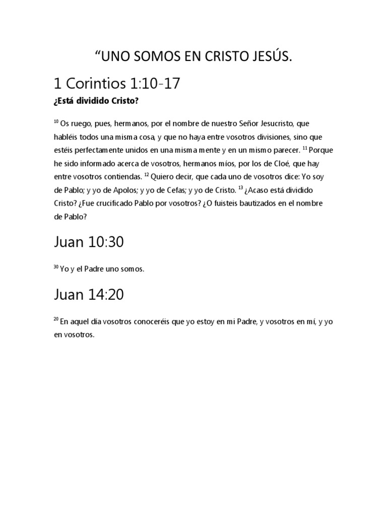 Uno Somos en Cristo Jesús | PDF