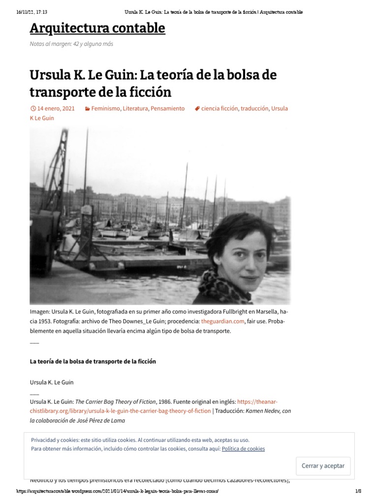 La Bolsa de Transporte de Le Guin | PDF | Cookie HTTP | Novelas