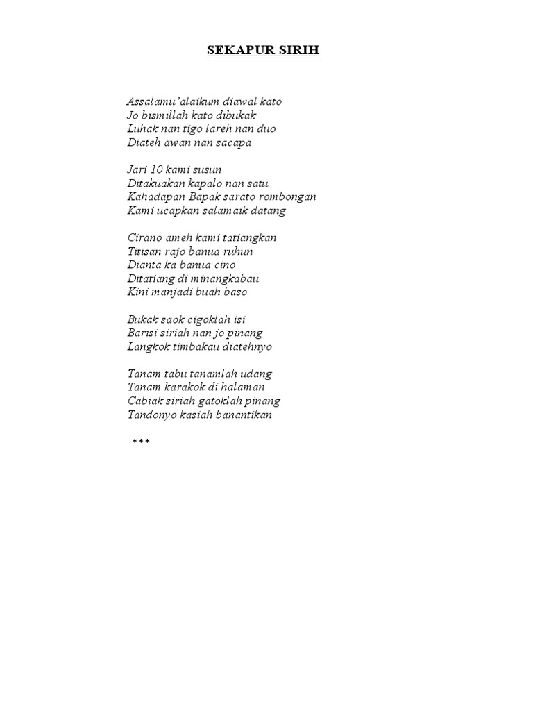 Sekapur Sirih | PDF