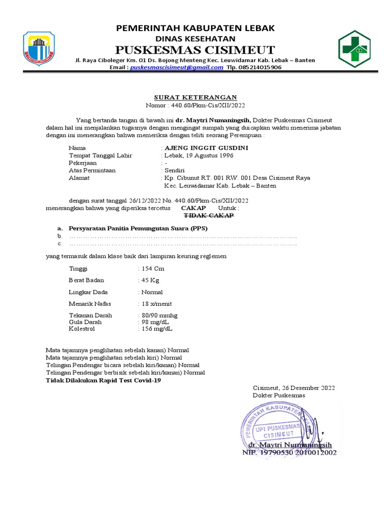 Kir Dokter Cisimeut PPS | PDF