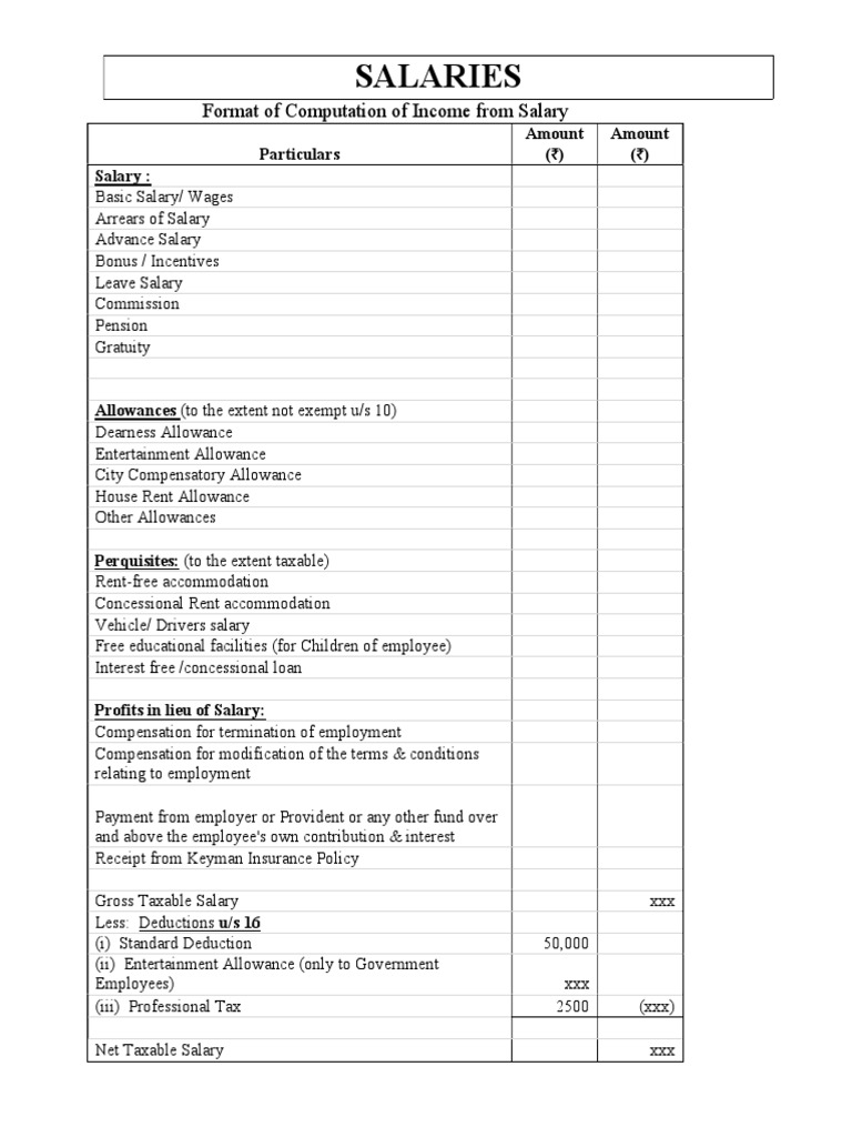Income From Salary | PDF | Salary | Tax Deduction