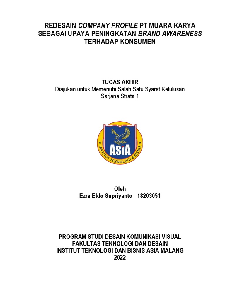 Redesain Company Profile PT Muara Karya Sebagai Upaya Peningkatan Brand ...