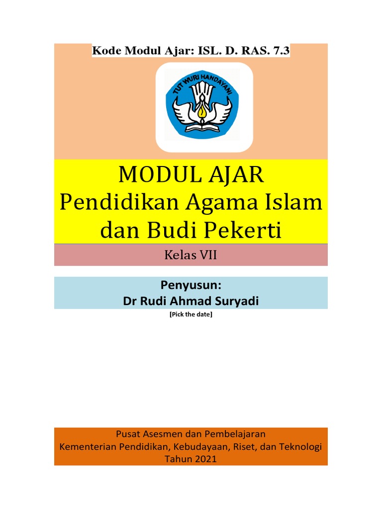 Modul Ajar Pendidikan Agama Islam Dan Budi Pekerti - Akhlak - Fase D | PDF