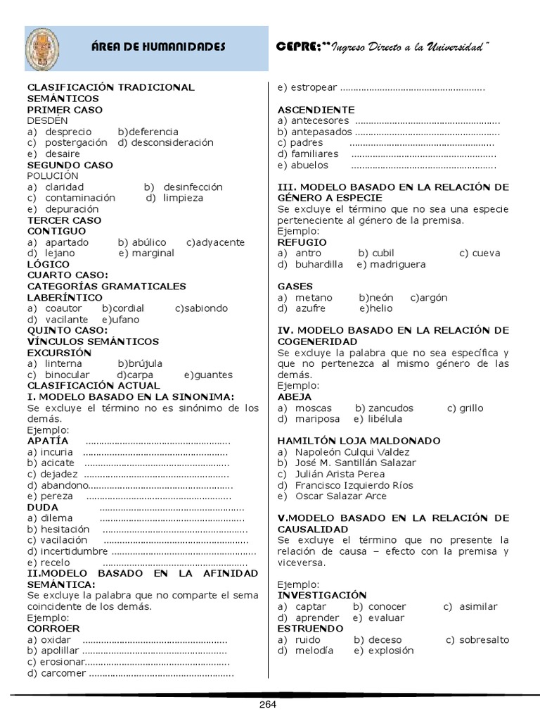 RAZONAMIENTO VERBAL PARTE 2.compressed | PDF | Oración (Lingüística) | Palabra