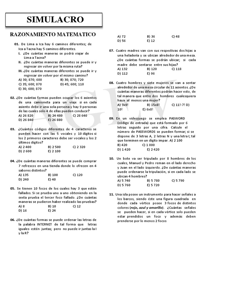 Simulacro Tipo B (27 de Marzo) Aula Iii - Ii .I | PDF
