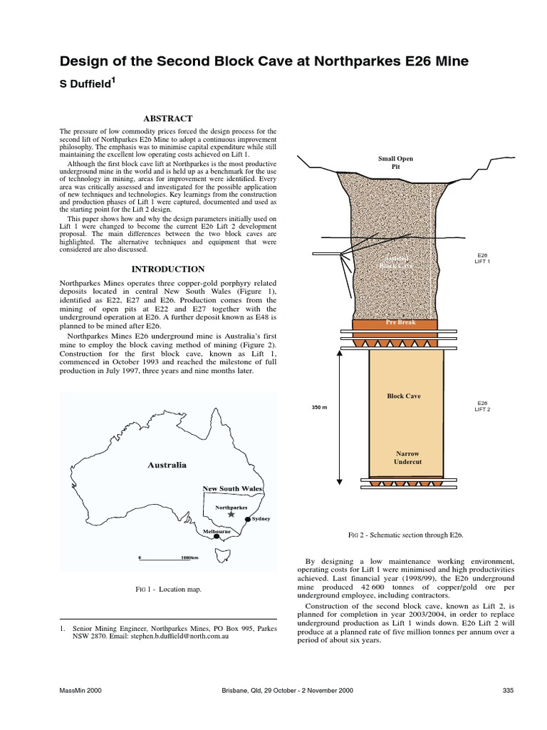 Design of The Second Block Cave at Northparkes E26 Mine | PDF