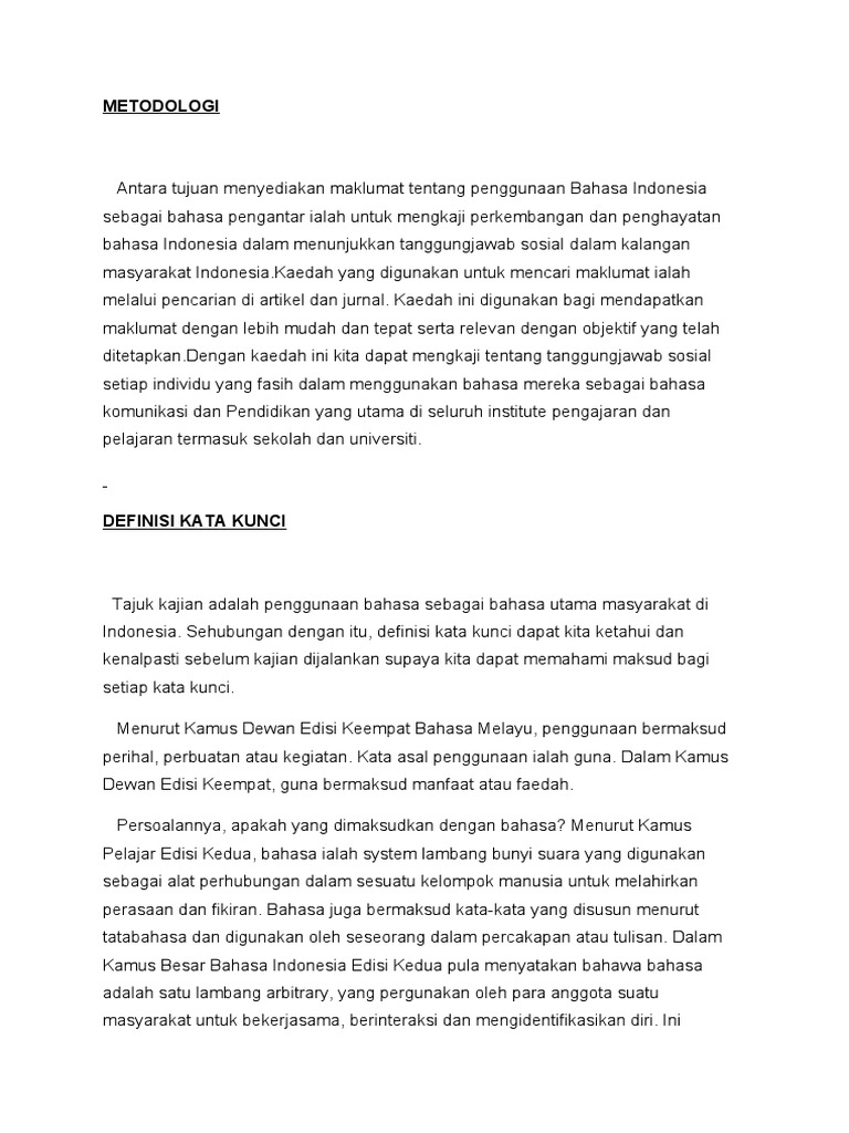 Metadologi Dan Definisi Kata Kunci | PDF