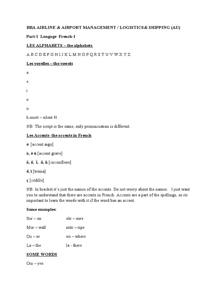 Introduction to French Language Basics | PDF | Orthography | Linguistics