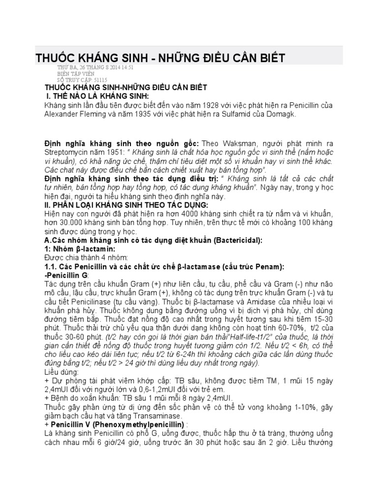 THUỐC KHÁNG SINH | PDF