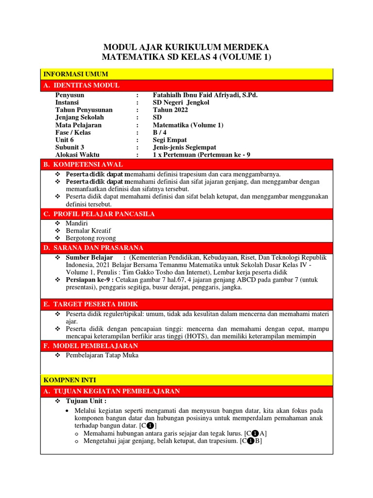 Modul Ajar Kurikulum Merdeka | PDF