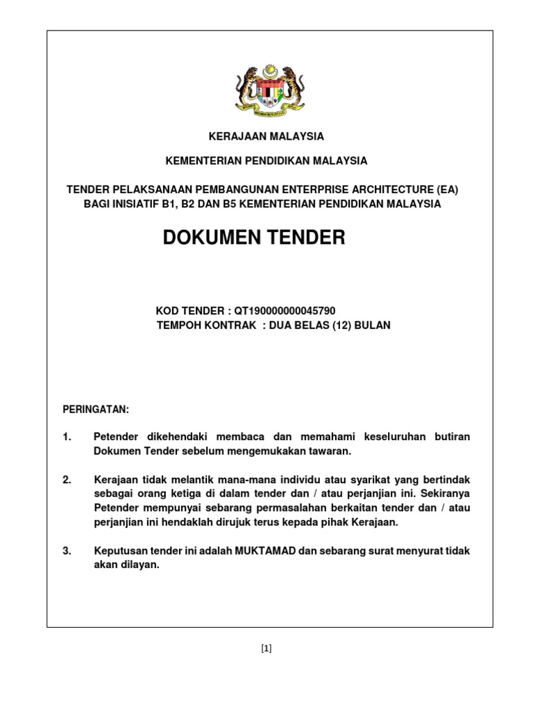 09 09 8 Dokumen Tender EA | PDF
