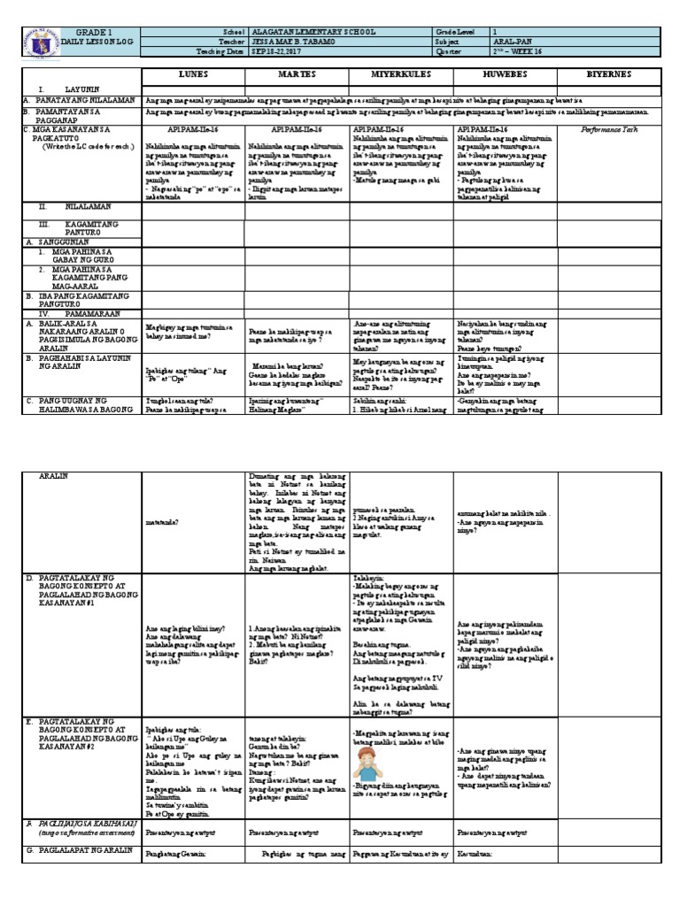 Ap 1 Week 6 DLL | PDF