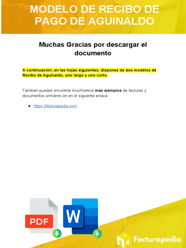 Modelo de Recibo de Pago de Aguinaldo | PDF