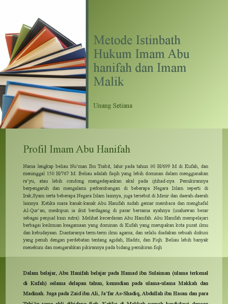 Metode Istinbath Hukum Imam Abu Hanifah Dan Imam | PDF