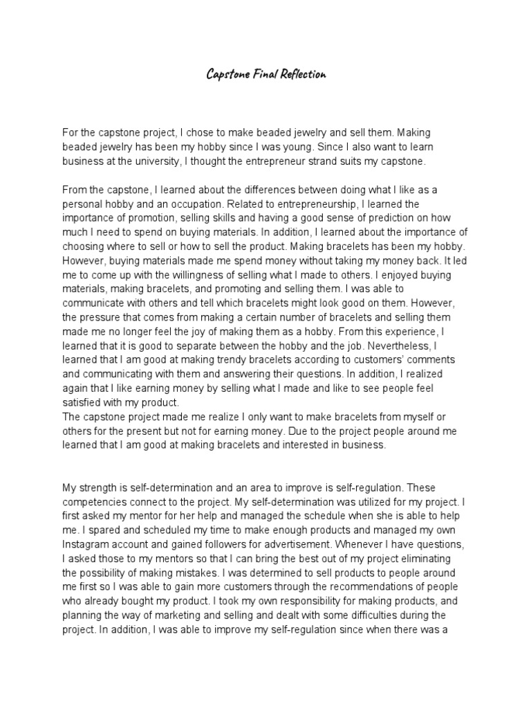 Capstone Final Reflection | PDF