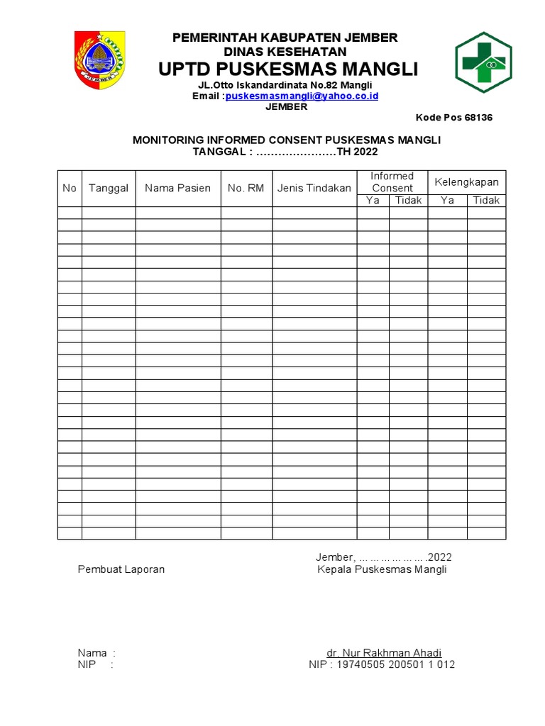 Bukti Pelaksanaan Informed Consent | PDF