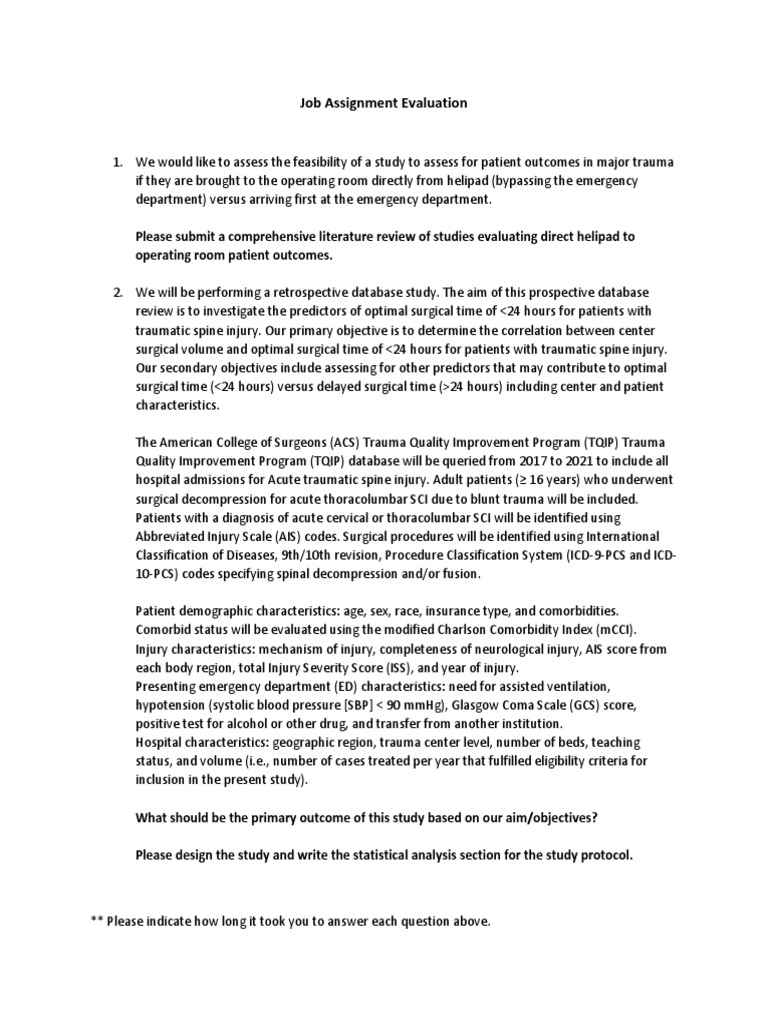 Job Assignment Evaluation | PDF