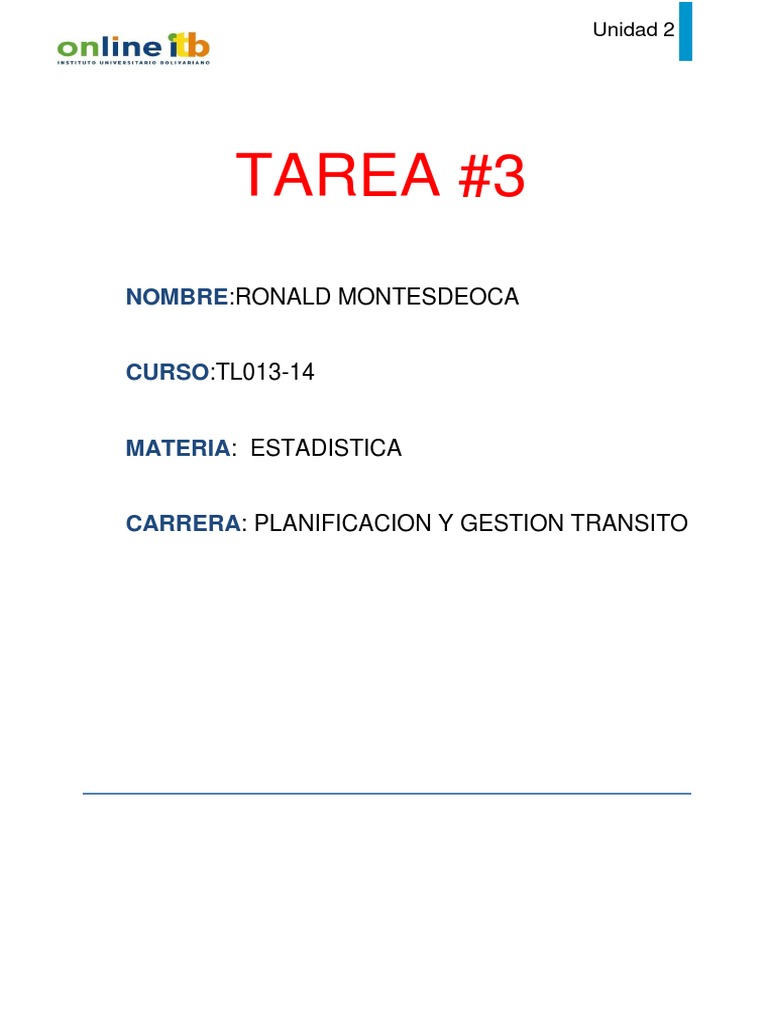 Tarea #3 Terminada Estadística | PDF | Hotel | Colombia