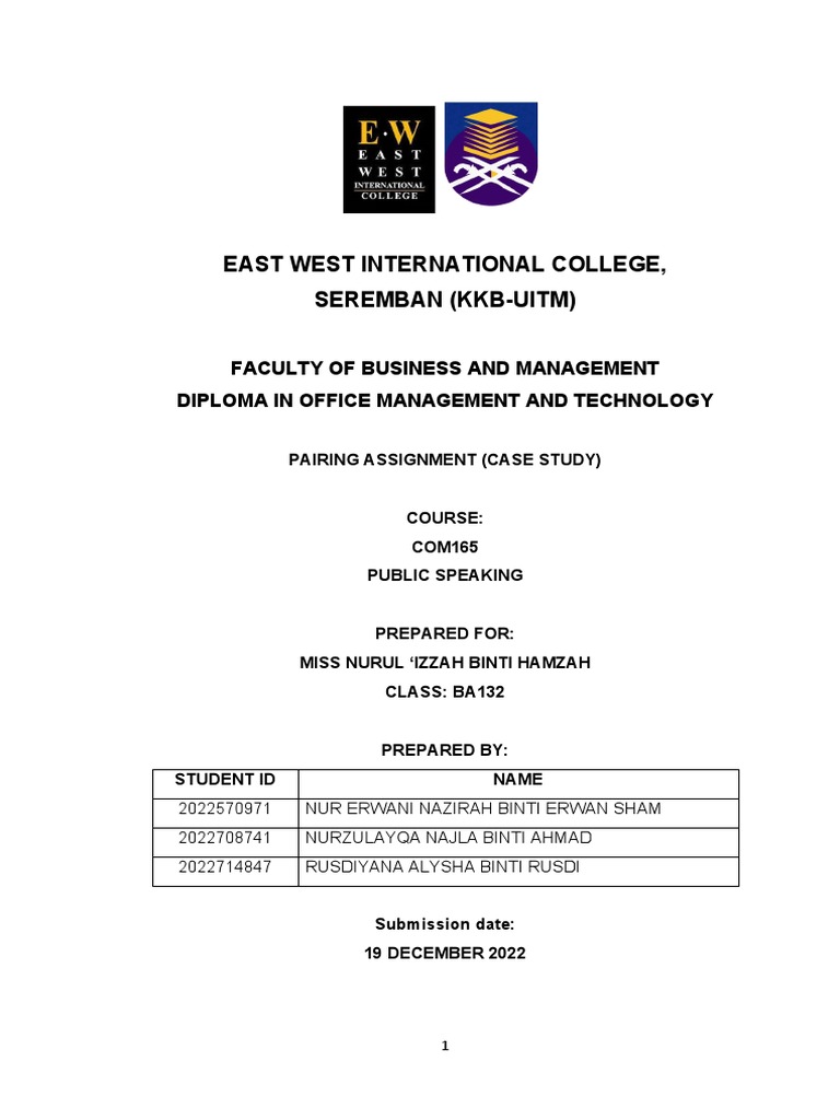 Com 165 Group Assignment (Case Study) | PDF