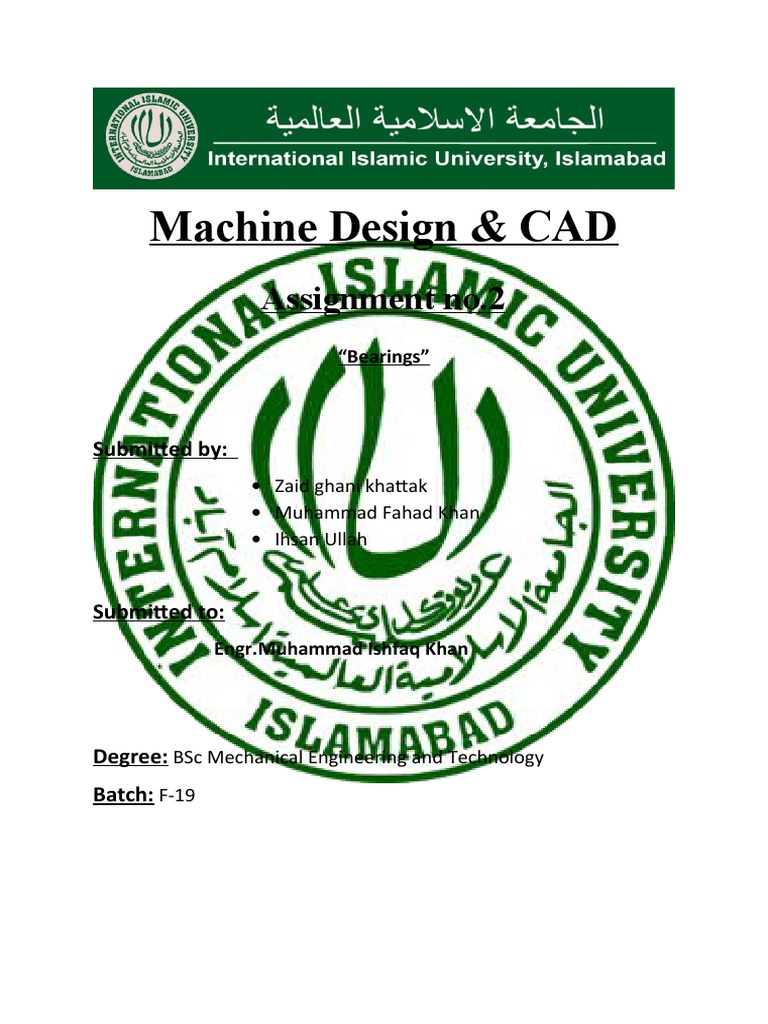 Machine Design Assignment | PDF | Bearing (Mechanical) | Friction