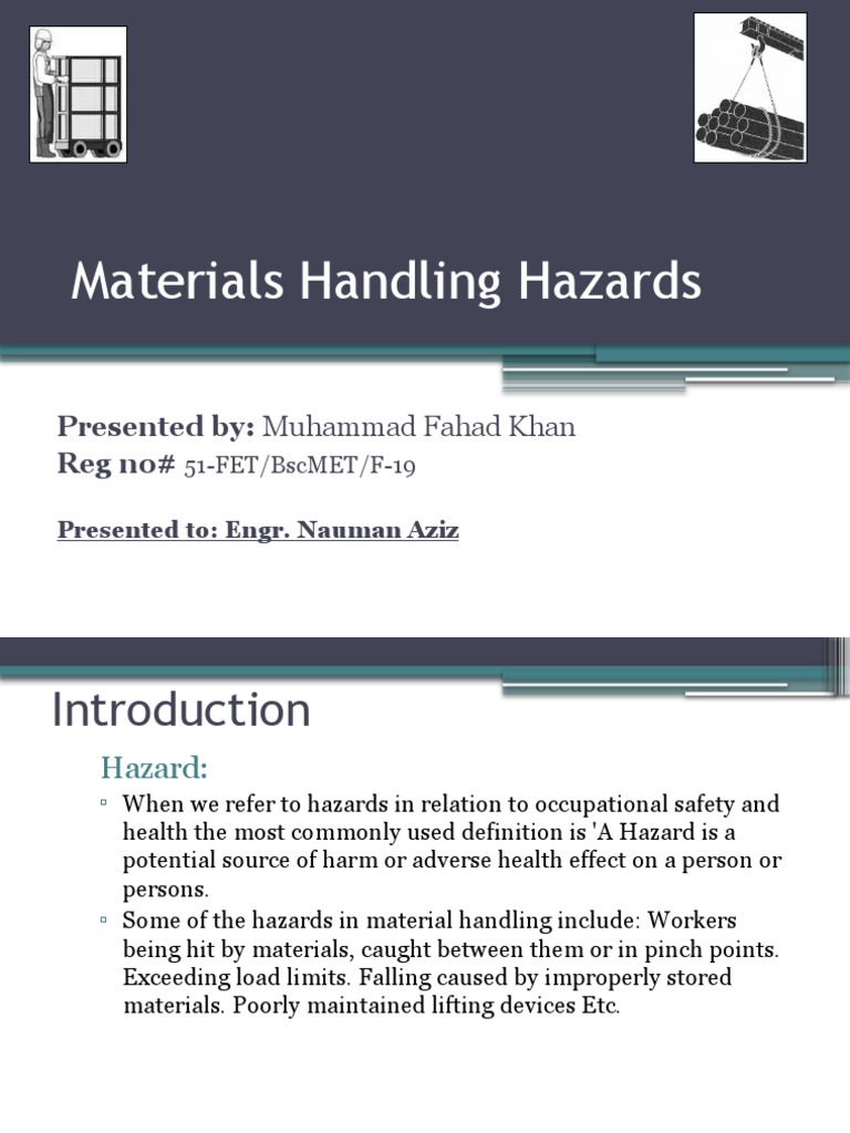Materials Handling Hazards Presentation | PDF | Forklift | Crane (Machine)