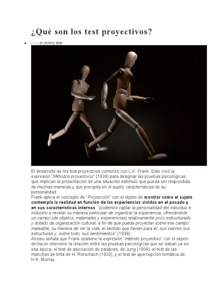 Qué Son Los Test Proyectivos | PDF | Mente inconsciente | Sicología