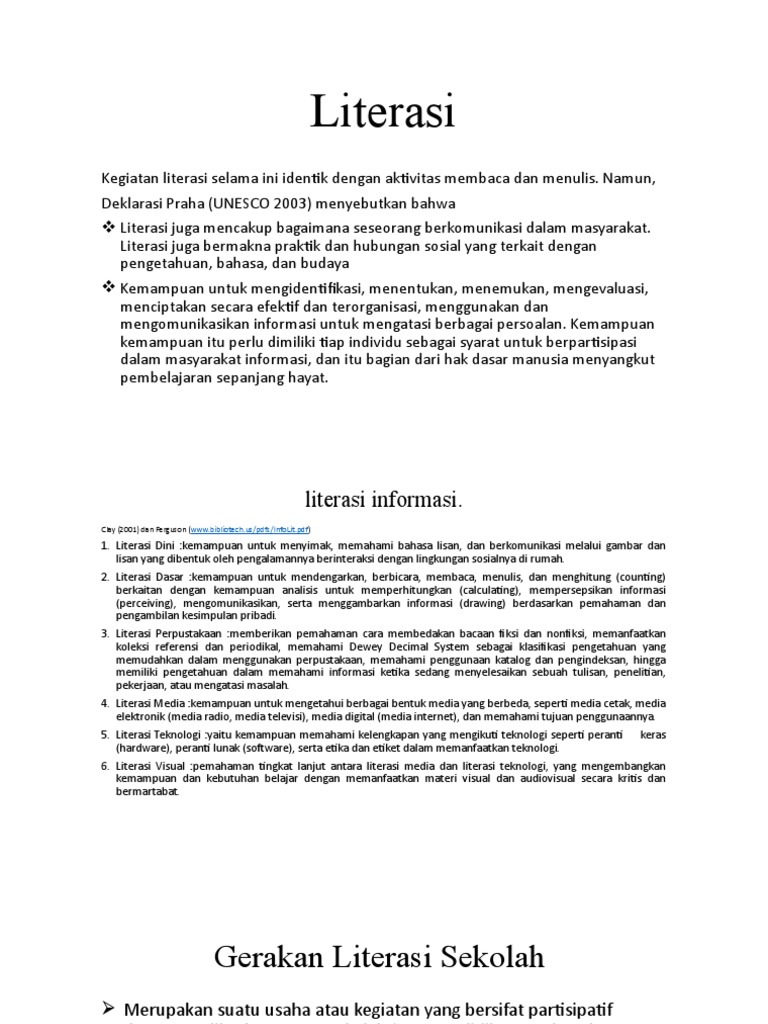 Literasi Sekolah Powerpoint | PDF