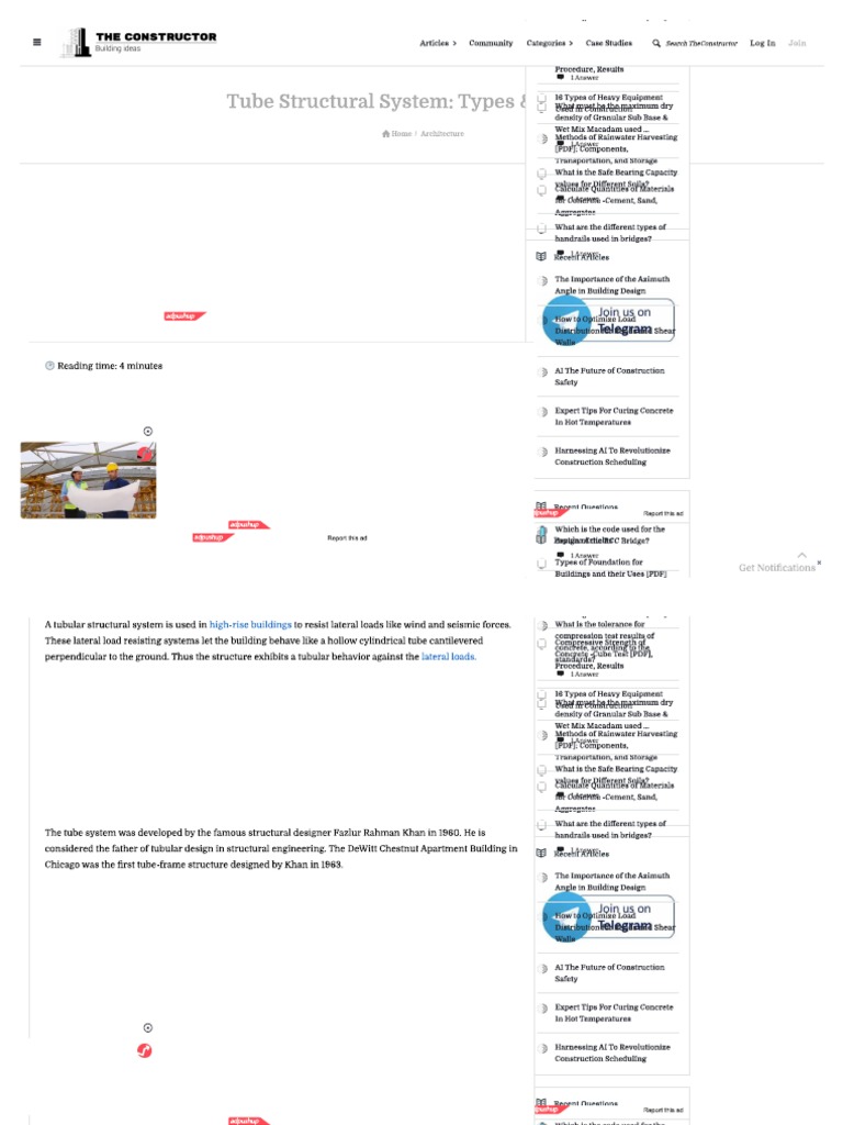 Tube Structural System - Types & Features - The Constructor | PDF