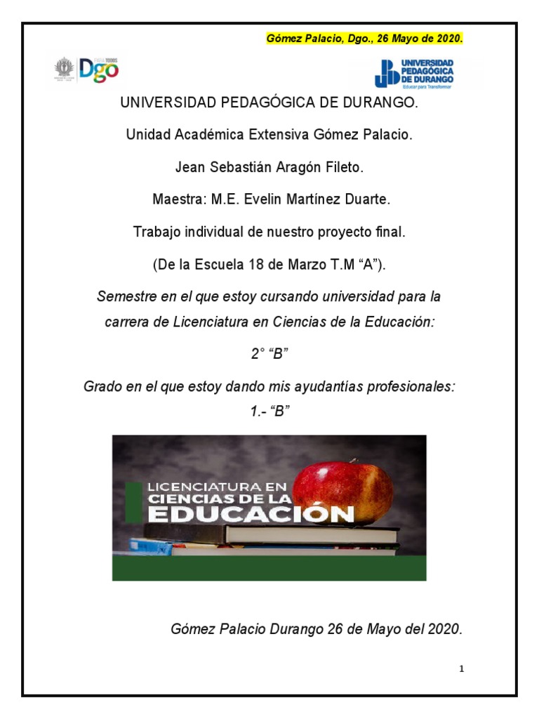 Aragón Fileto Jean Sebastián 2.-B L.C.E Lectura 18 de Marzo | PDF | Aprendizaje | Método de ...