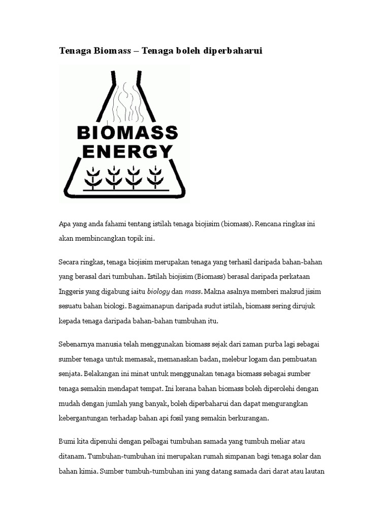 Tenaga Biomass | PDF