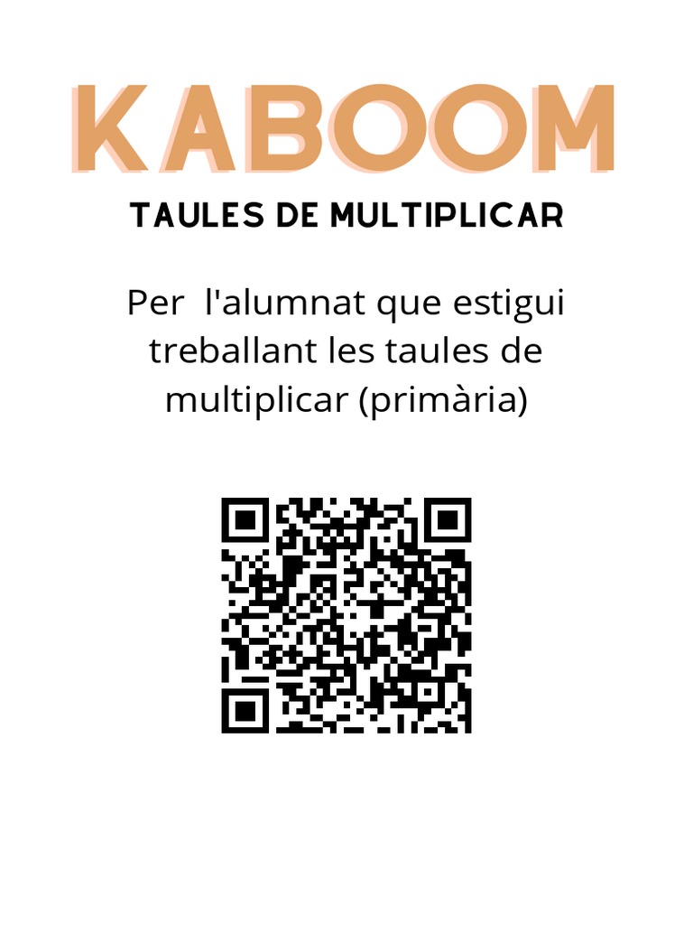 Kaboom Taules de Multiplicar | PDF