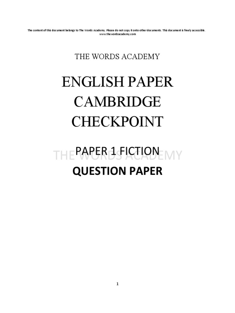 Checkpoint Question Paper | PDF