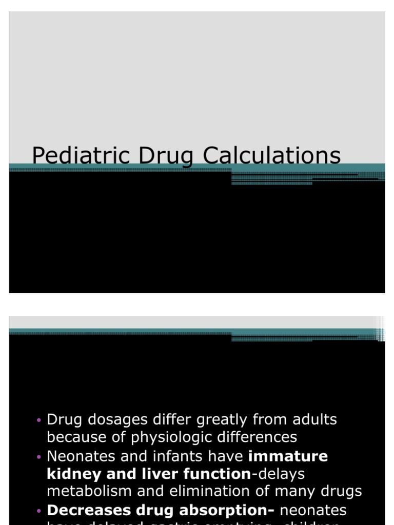Pediatric Drug Calculations 03 Medical Prescription Pharmaceutical Drug