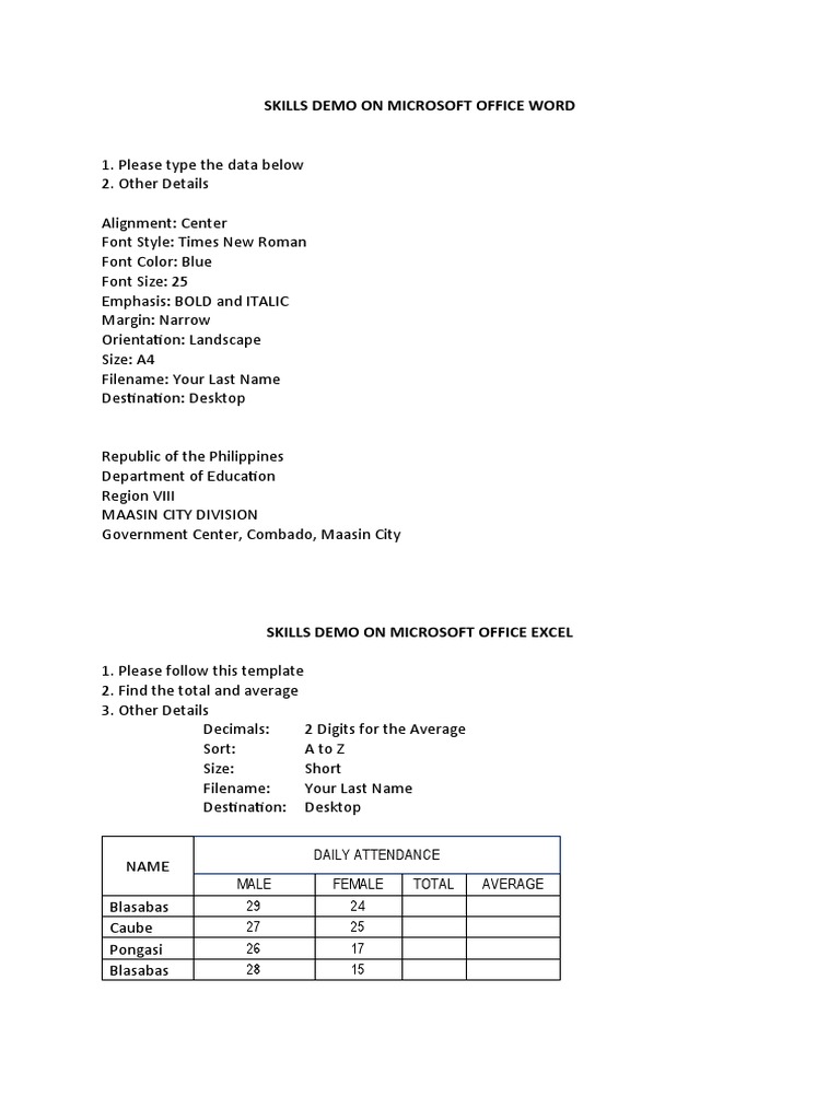 Skills Demo On Microsoft Office Word | PDF