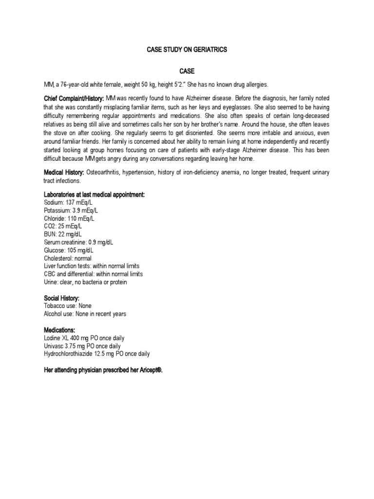 61e3e8b4bfaa0 Case Study On Geriatrics | PDF