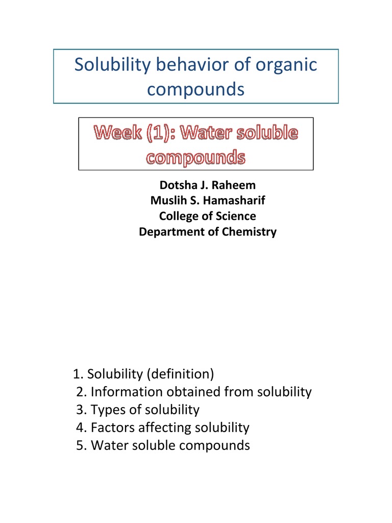 Practical Organic Chemistry 1 | PDF | Solubility | Solution