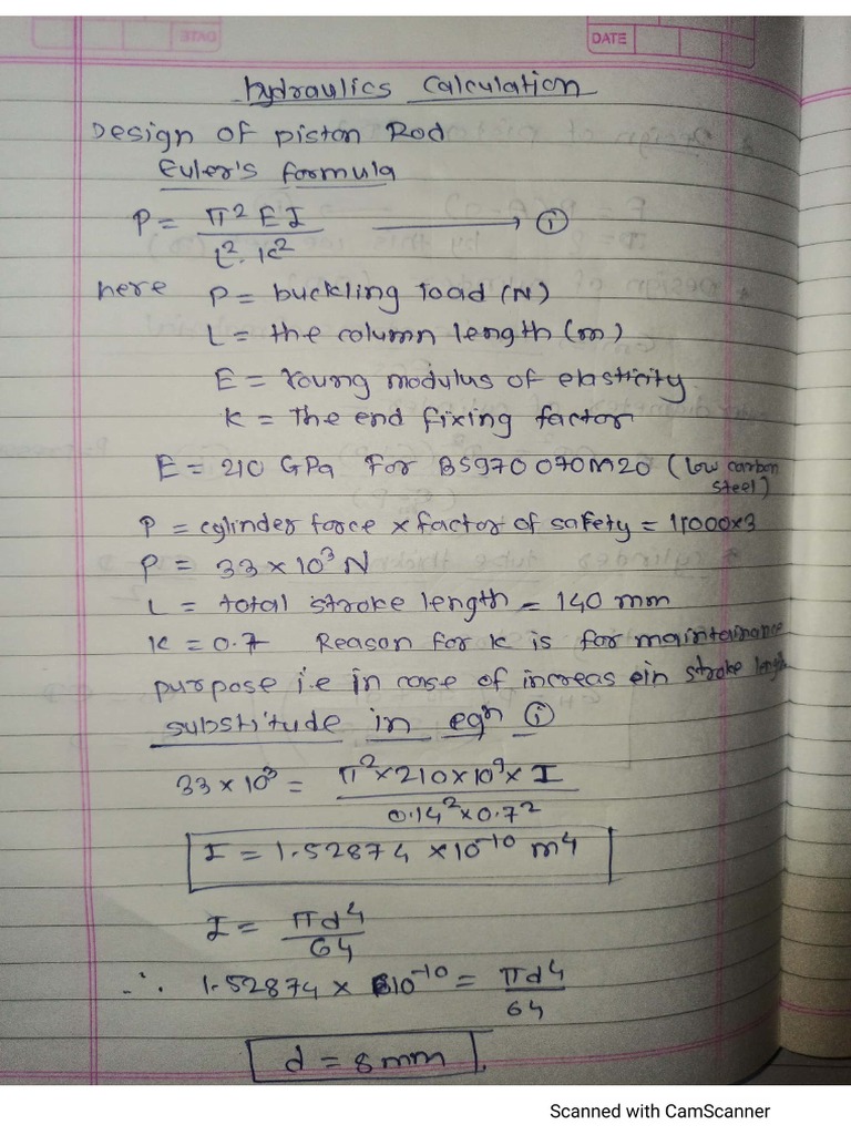 Full Calculation of Hydraulic Actuator | PDF