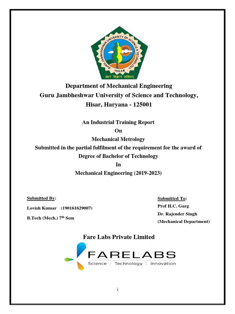 Lovish Kumar (Internship Project Report) | PDF | Calibration | Metrology Lovish Kumar (Internship Project Report) | PDF | Calibration | Metrology