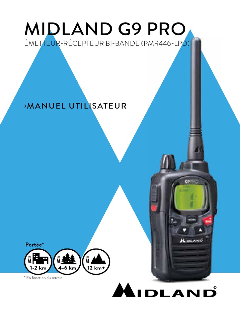 Guide d'utilisation Midland G9 PRO | PDF | Pile rechargeable | Chargeur ...