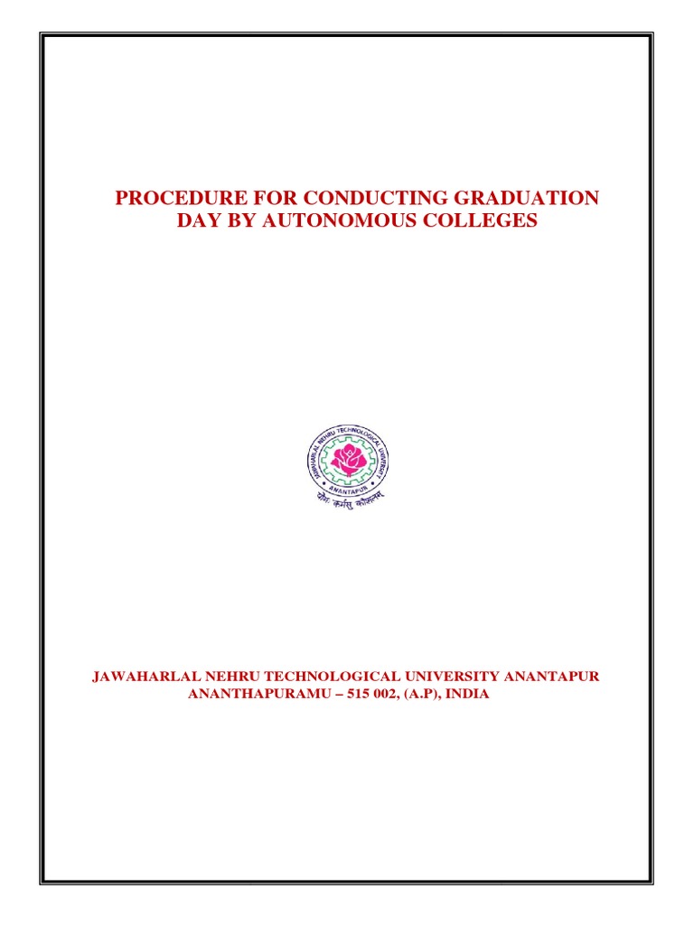 Procedure For Organizing Graduation Day Autonomous Colleges | PDF