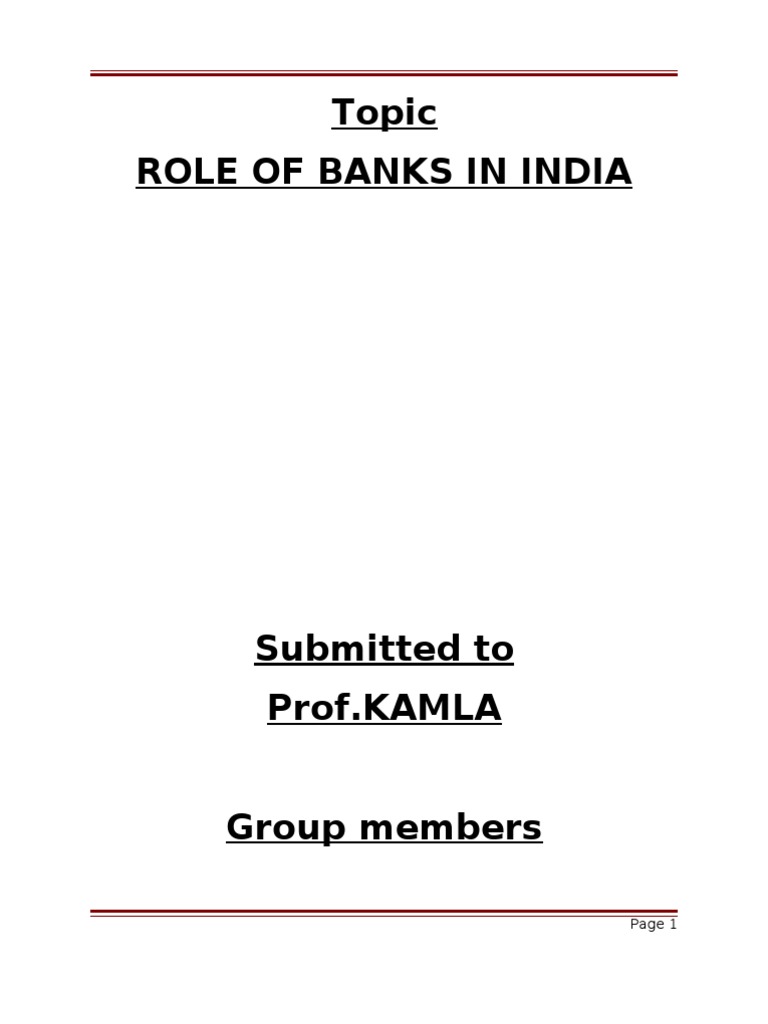 Role of Banks in India's Economy | PDF | Reserve Bank Of India | Banks