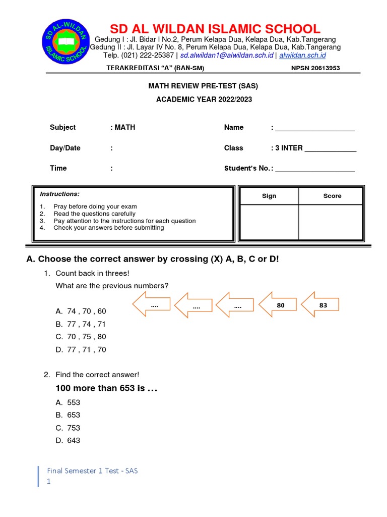 Math Review - Grade 3 - All Chapter | PDF