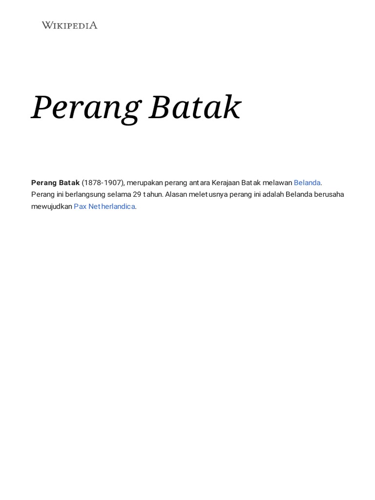 Sejarah Perang Batak 1878-1907 | PDF