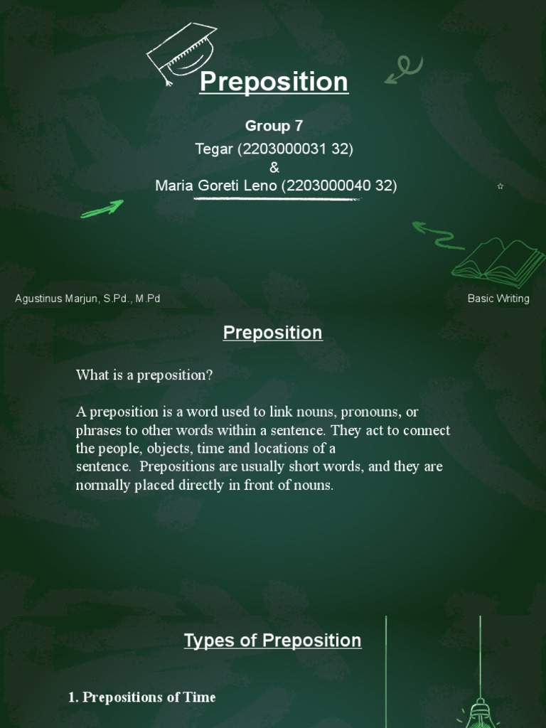 Preposition (Group 7) | PDF | Preposition And Postposition | Word